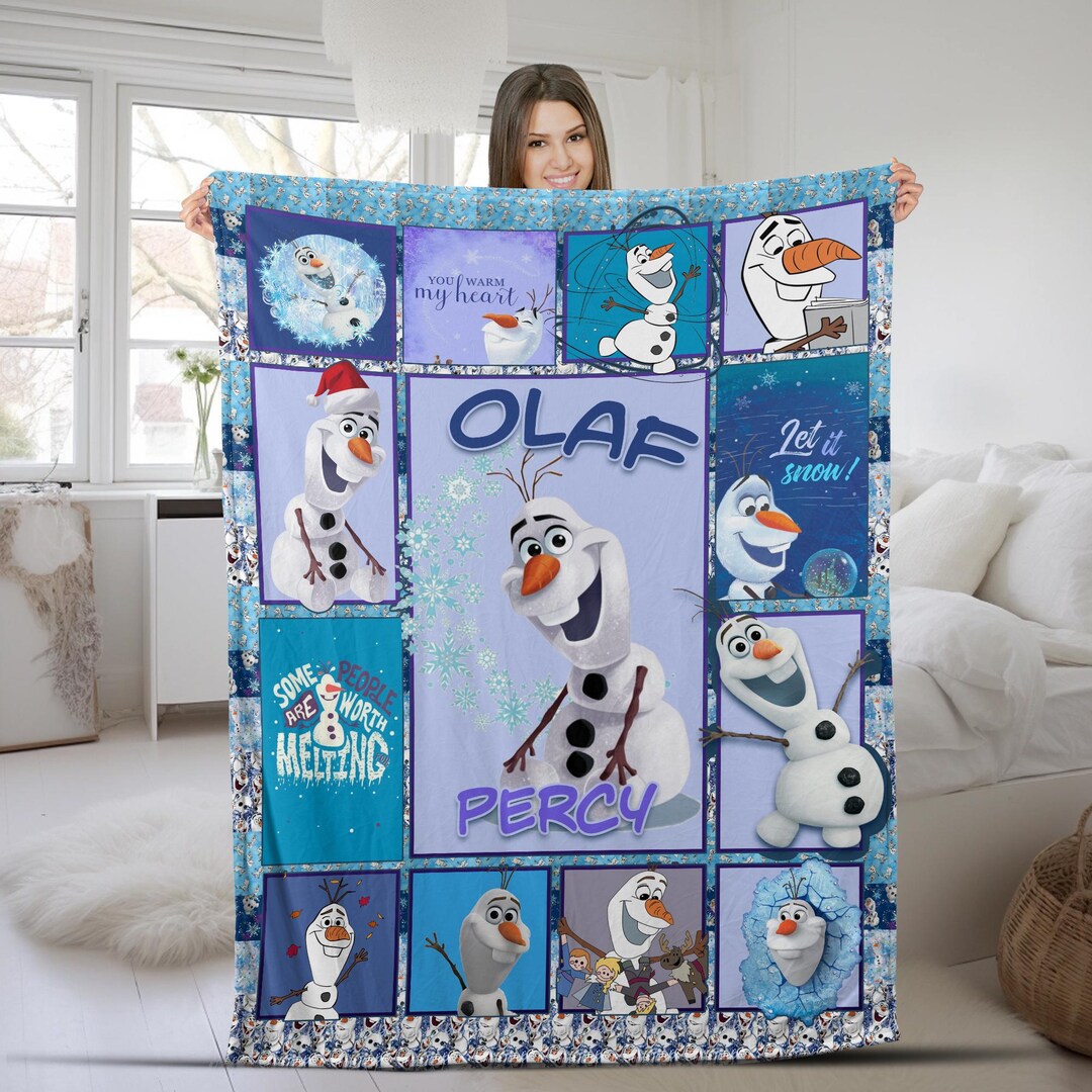 Customized Olaf Blanket Personalized Flannel Couch Nap Blanket Bedding ...