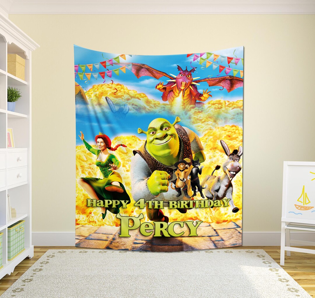 Shrek Birthday Party, Shrek Party Banner, Shrek Birthday Backdrop ...