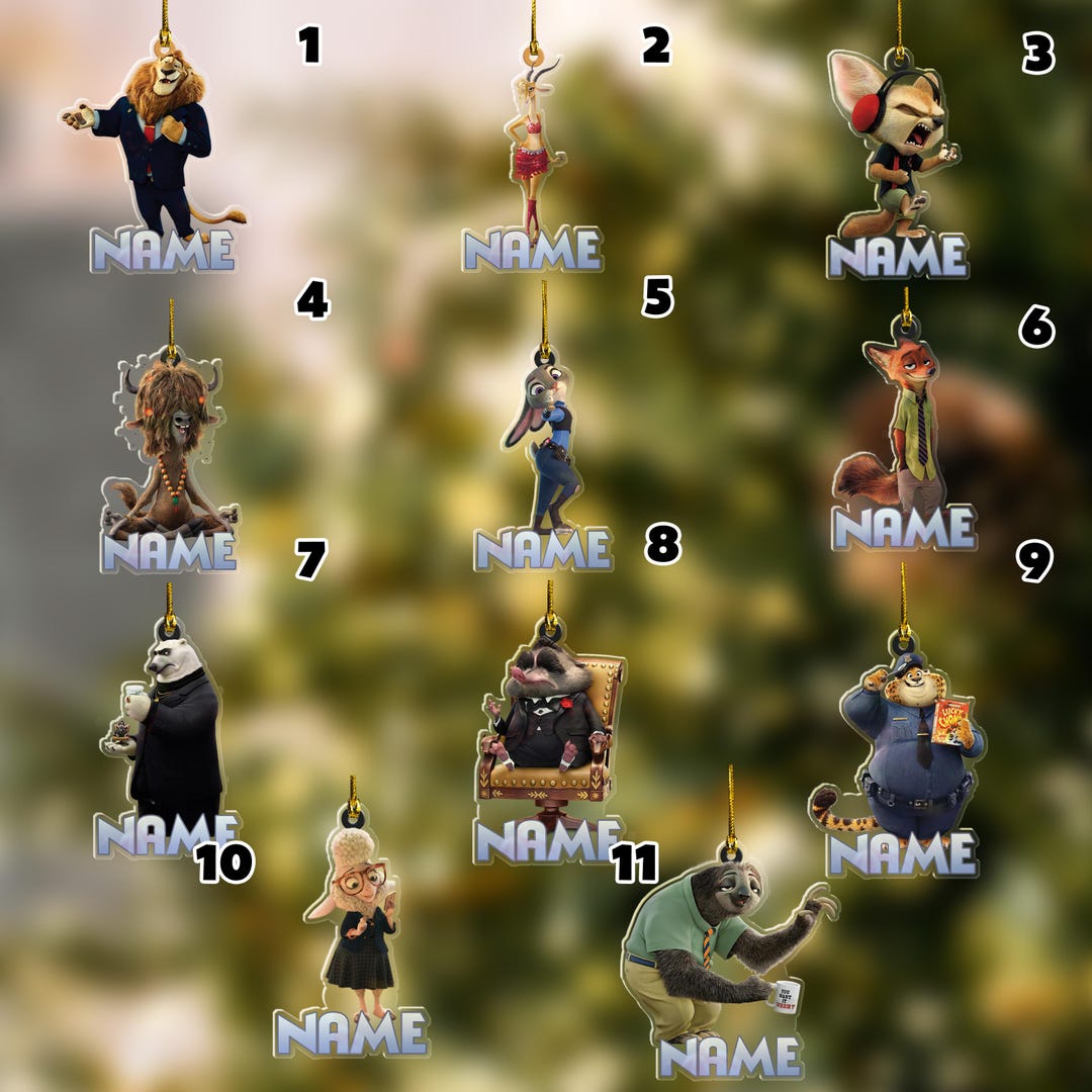 Personalized Zootopia Ornament, Disney Zootopia Ornament, Zootopia ...