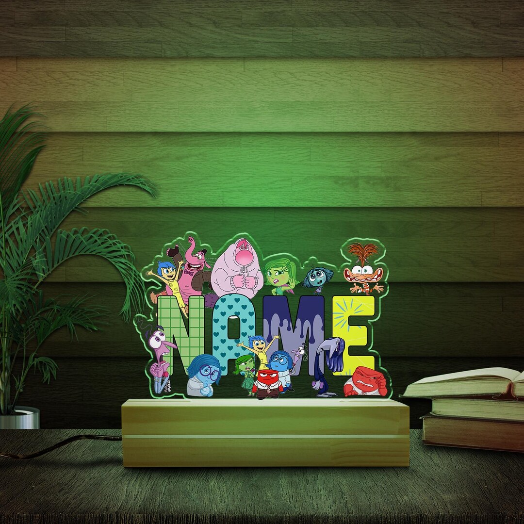 Custom Name Disney Pixar Inside Out Night Light,family Inside Out 2 ...