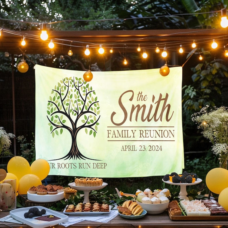 Family Reunion Banner, Custom Family Reunion Vinyl Polyester Canvas ...