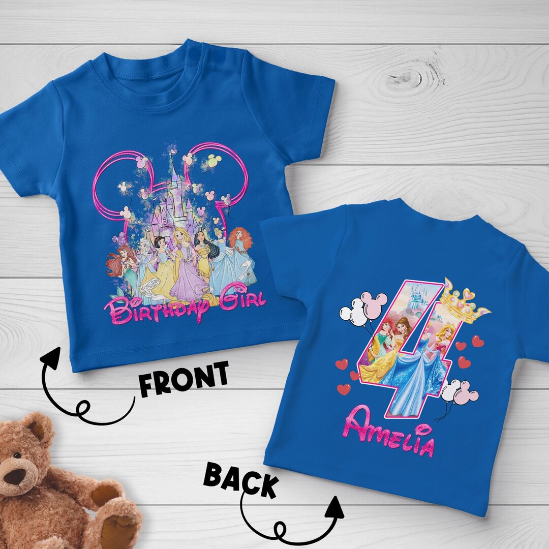 Princess Birthday Shirt, Princess Party Shirt, Girls Birthday Shirt, Personalized Shirt Kids ...