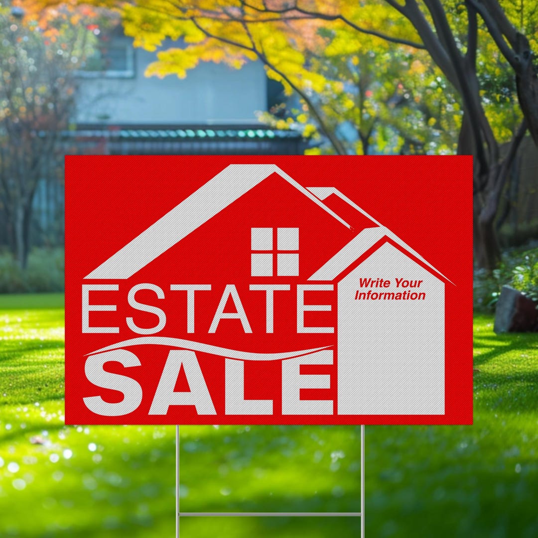 Estate Sale Yard Signs With Stakes Double Sided Large Open House Signs ...