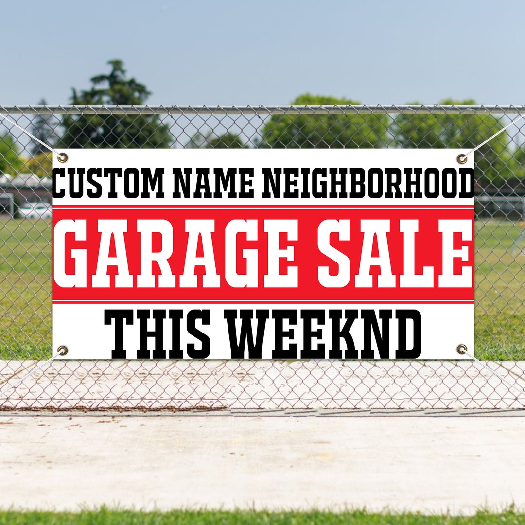 Neighborhood Garage Sale Banner, Garage Sale Vinyl Banner SKVM30 - Etsy