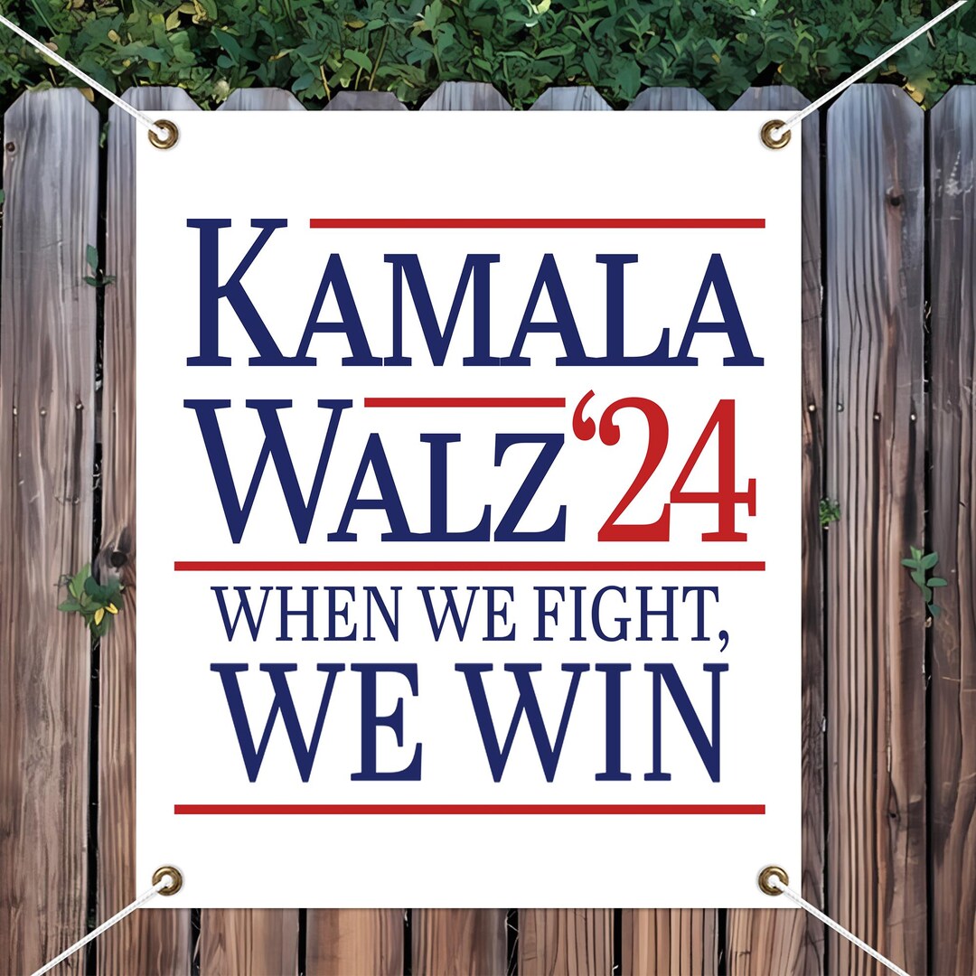 Kamala Harris Tim Walz Banner, Kamala Walz 24 Banner, Kamala and Tim ...