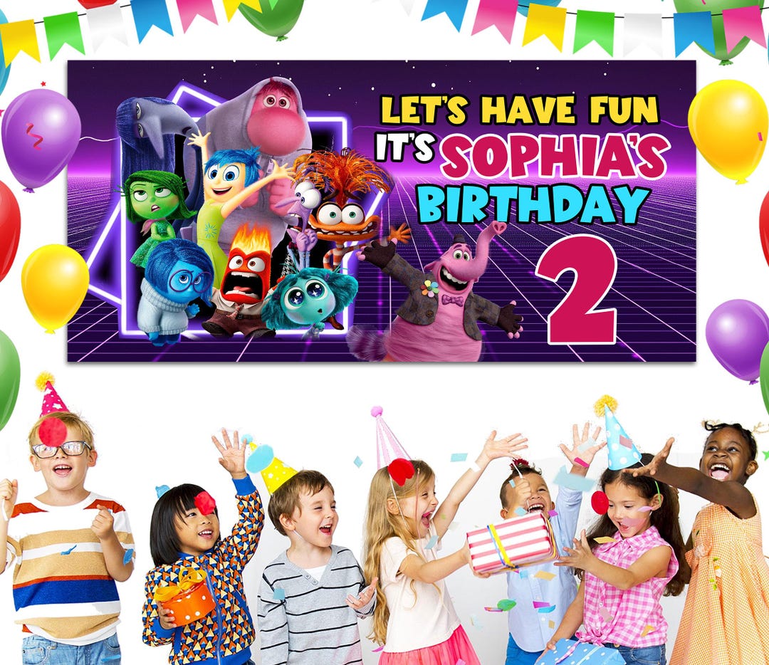 Inside Out 2 Birthday Backdrop/inside Out 2 Birthday Banner/inside Out ...