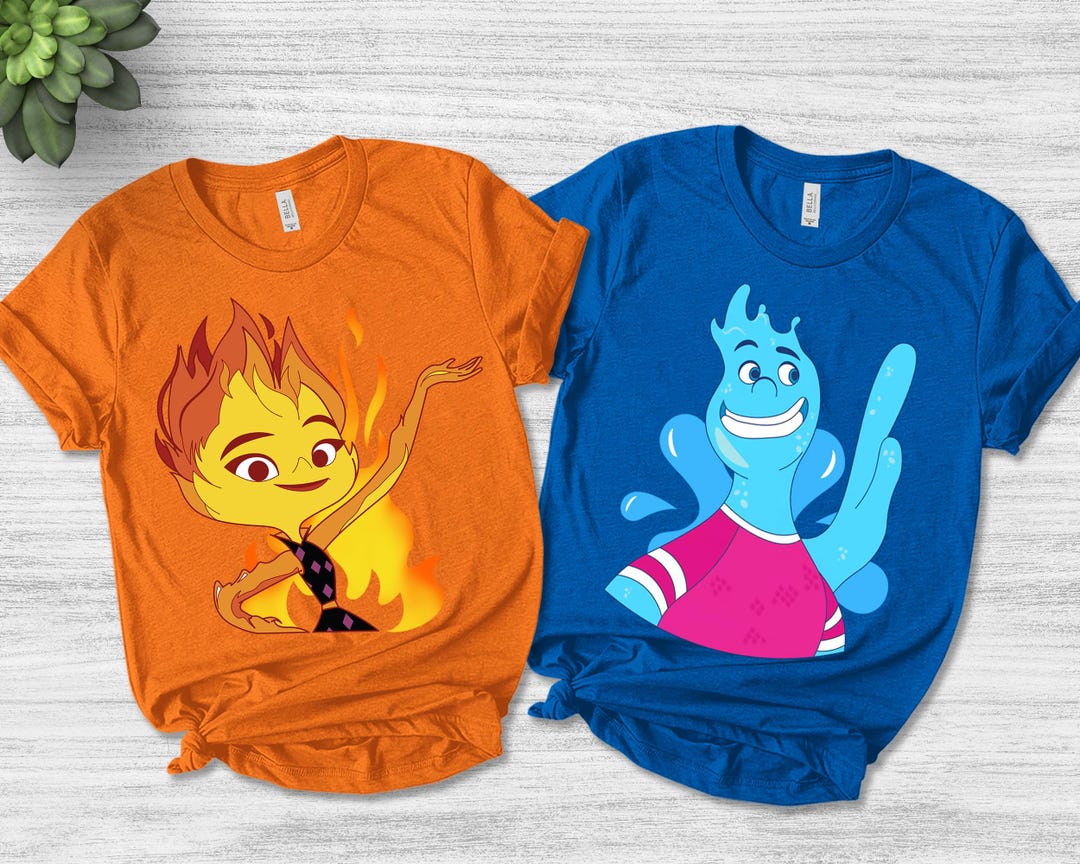 Custom Wade Ripple and Ember Badge Shirts, Elemental Shirt, Disney ...
