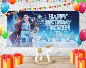FROZEN BANNER/ Elsa, Anna, Olfa - Etsy