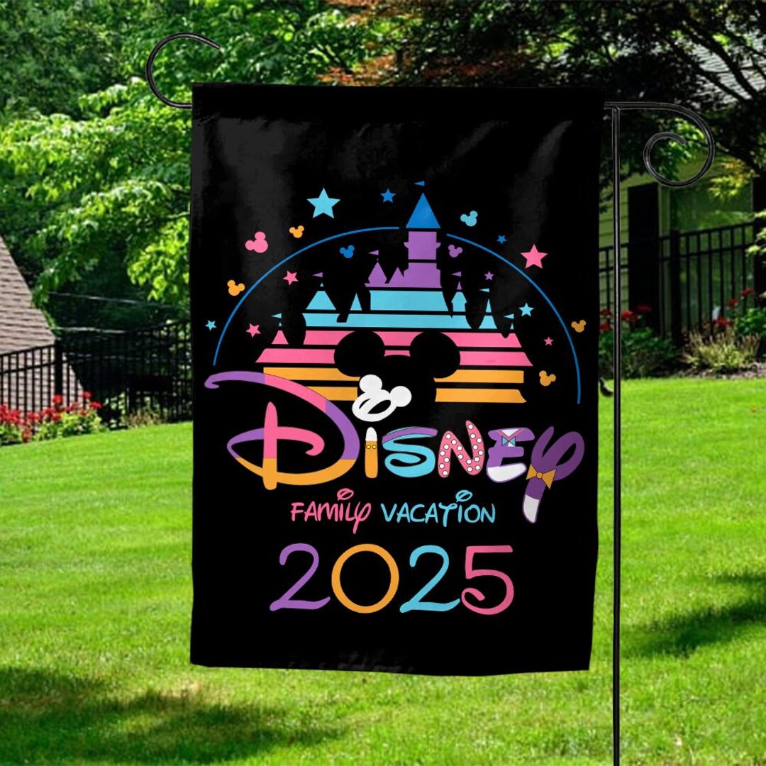 Disneyland 70th Anniversary Flag/mickey Friends Disneyland Castle ...
