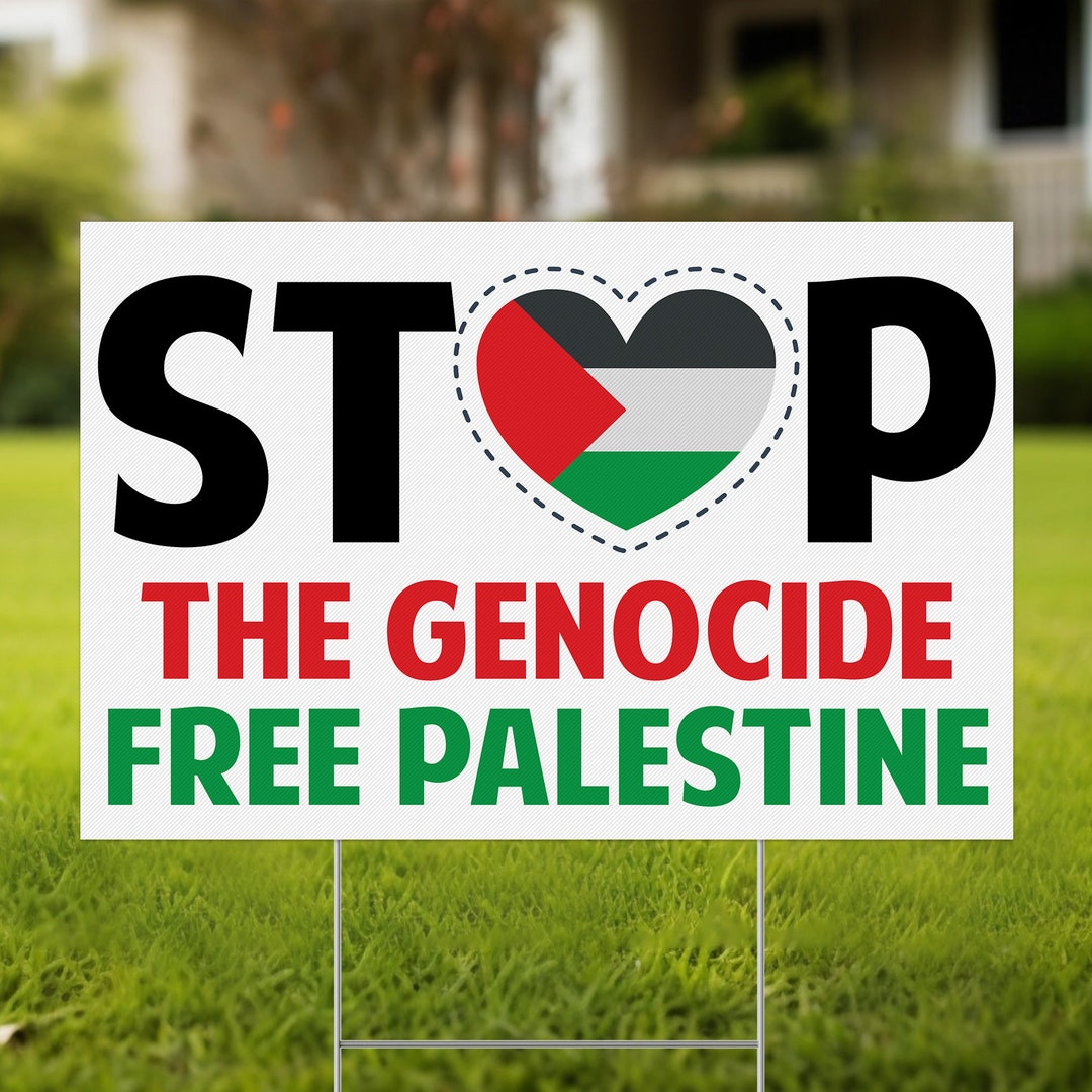 Palestine Yard Sign With H Stake, Free Palestine Protest Sign, Free ...
