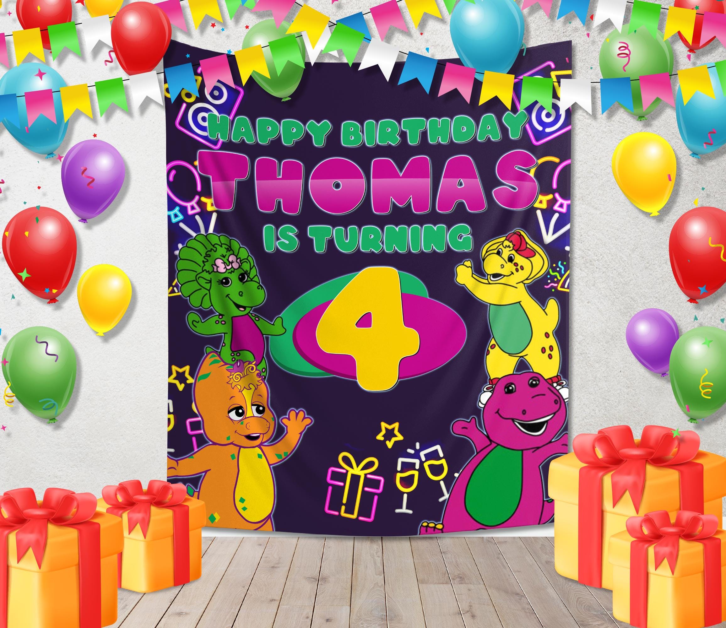Barney Birthday Background
