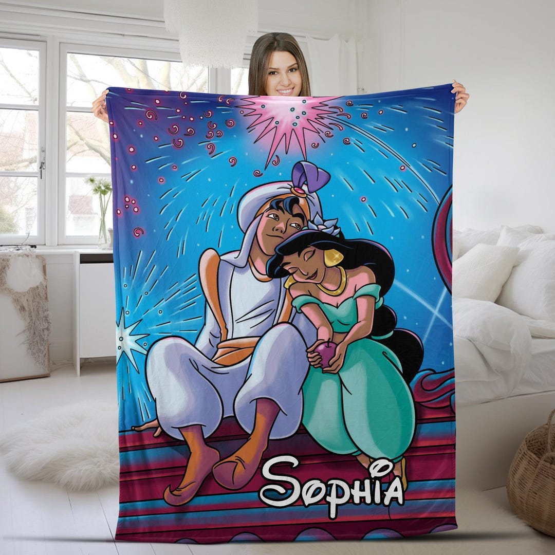 Blanket Aladdin Custom Name Blanket, Throw Blanket Christmas Gift for ...