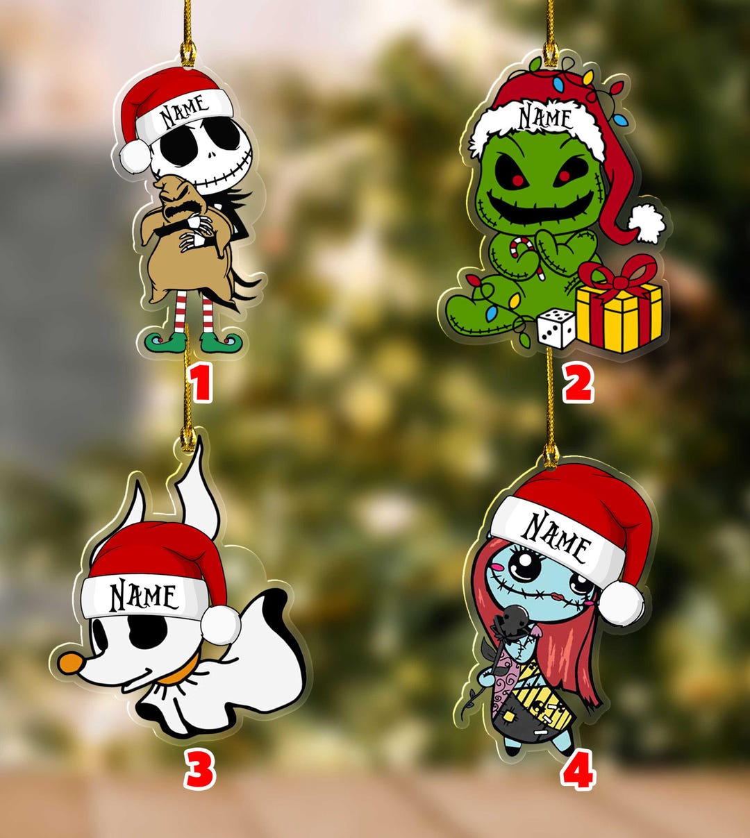 Custom Name Jack Skellington Holiday Ornament, Nightmare Before ...