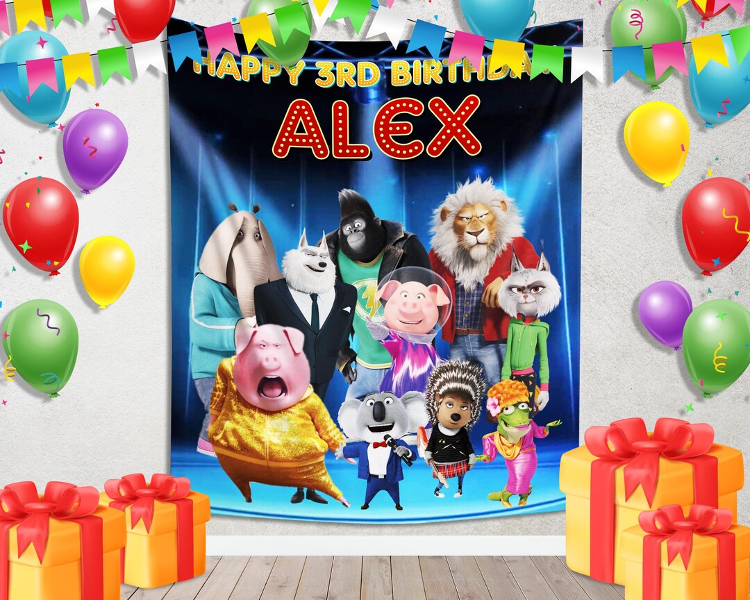 Sing Pig 2 Birthday Party Backdrop/sing 2 Birthday Banner/custom Sing ...