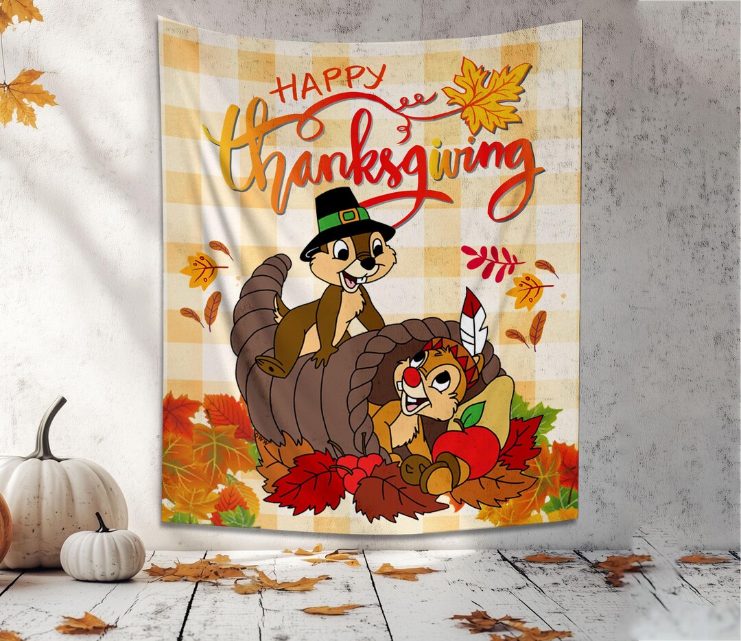Personalized Disney Chip N Dale Happy Thanksgiving Banner, Disney ...