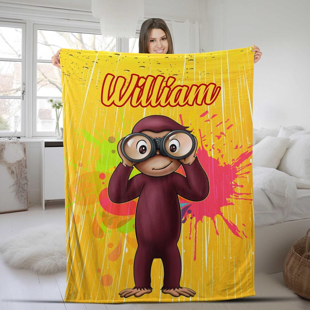 Personalized Curious George Blanket Curious George Fleece Blanket ...