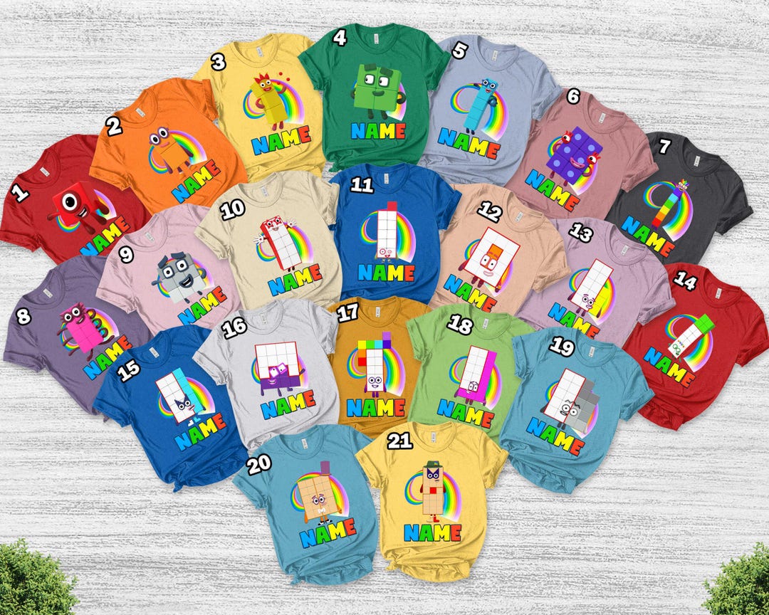 Numberblocks Shirt, Numberblocks Family Birthday Shirt, Personalized 1 ...