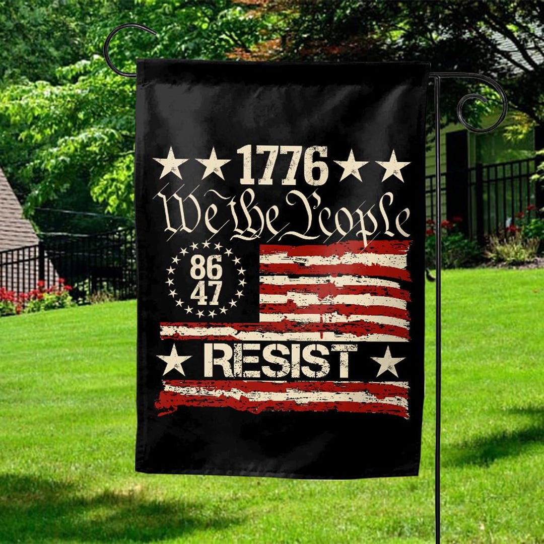 Resist 8647 Vintage Flag, Protest Flag, Subtle Anti Trump Liberal Flag ...