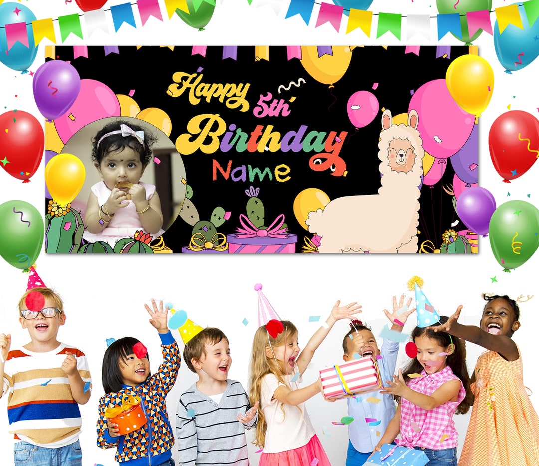 Llama Birthday Banner Backdrop Decorations, a Whole Llama Fun Birthday ...