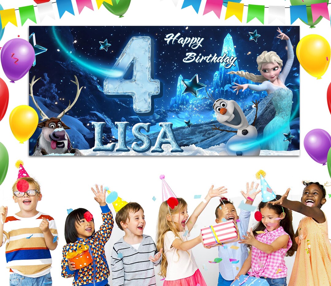 Frozen Birthday Banner, Elsa Banner, Elsa Personalized Banner, Frozen ...