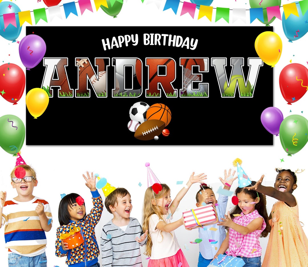 Sports Birthday Banner, Sports Banner, Sports Birthday Party ...
