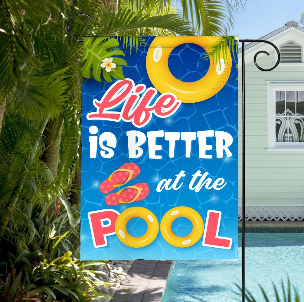 Personalized Swimming Pool Flag/summer Flag/life is Better at the Pool ...