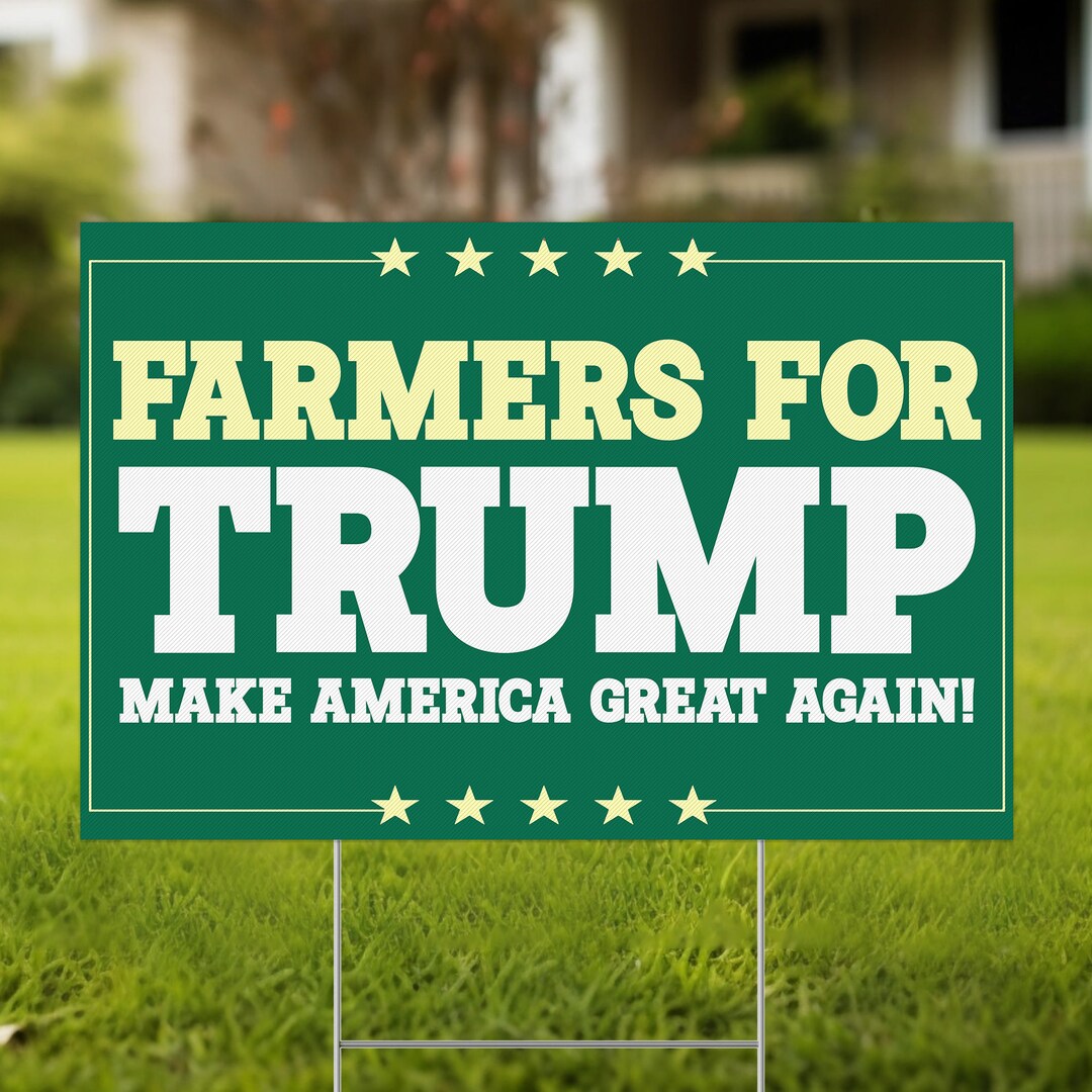 Farmers for Trump Yard Sign With H Stake, MAGA Sign, Election 2024 ...