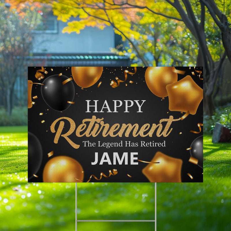 Retirement Yard Sign - Etsy