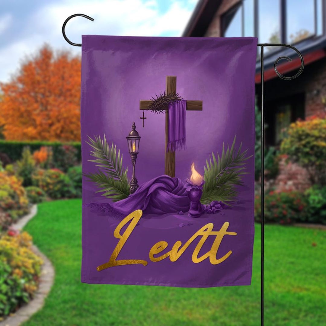 The Season of Lent Christian Flag, Happy Easter Day Flag, He is Risen ...