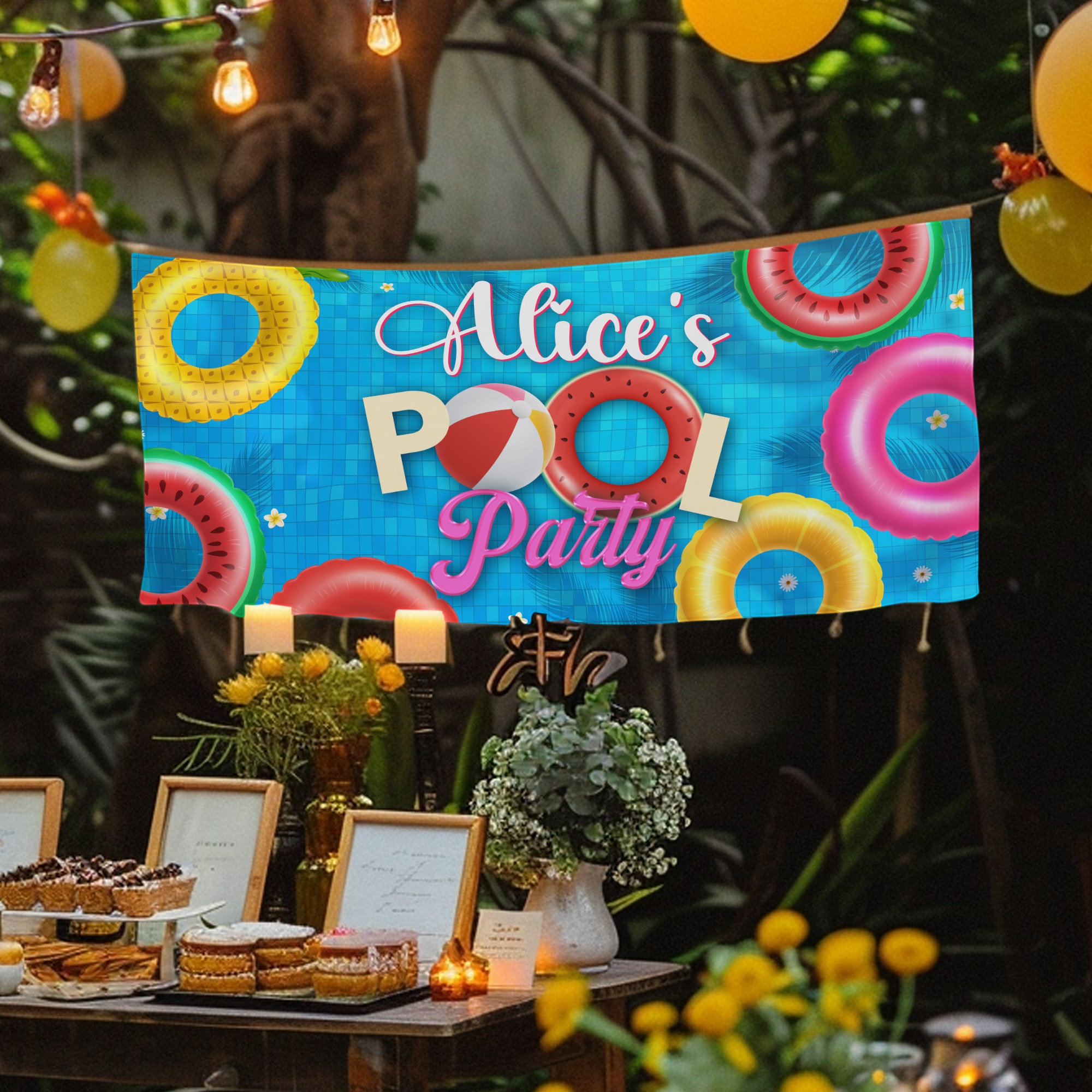 Pool Party Backdrop, Pool Party Decoration, Pool Birthday Party ...