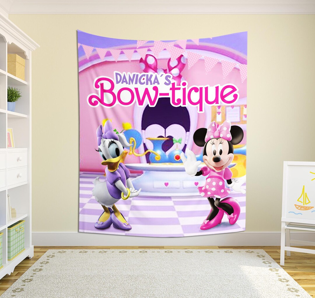 Minnie Mouse Backdrop, Minnie Mouse Banner, Minnie Mouse Birthday Party ...