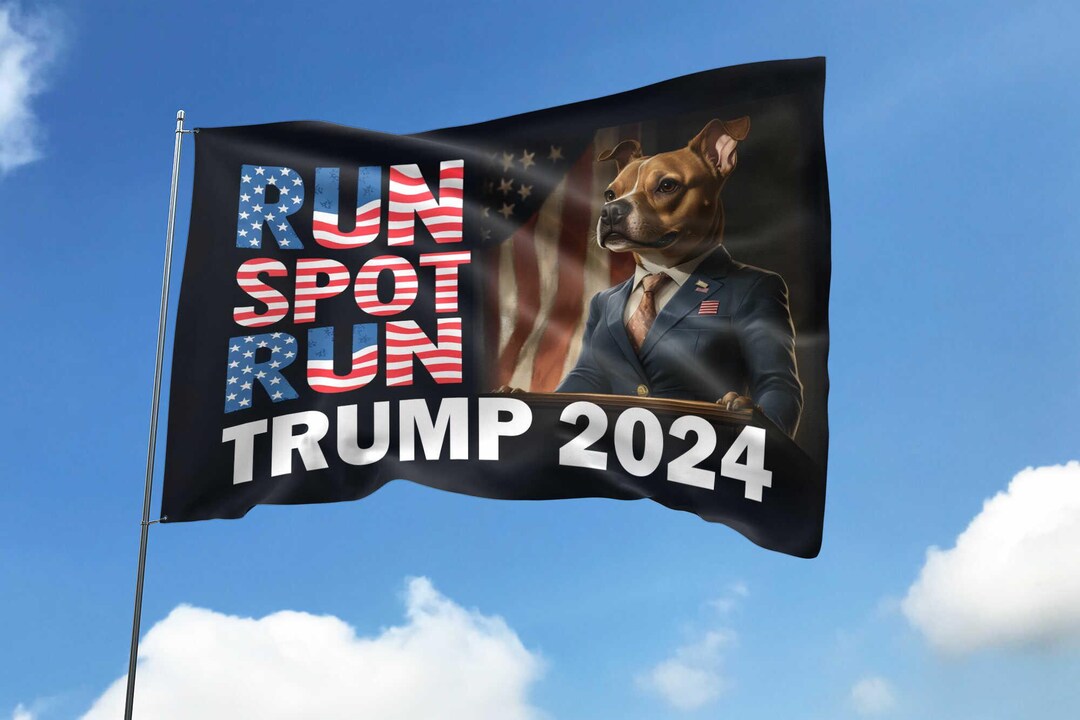 Trump Run Spot Funny Trump 2024 Debate House Flag, Trump Election 2024 ...