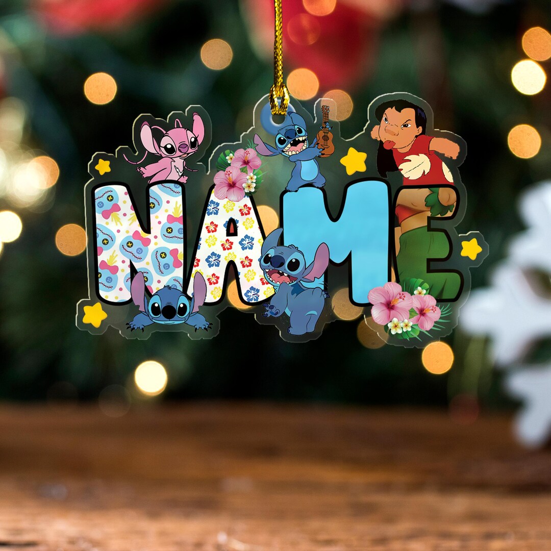 Custom Name Disney Lilo & Stitch Ornament, Disney Stitch Birthday Boy ...