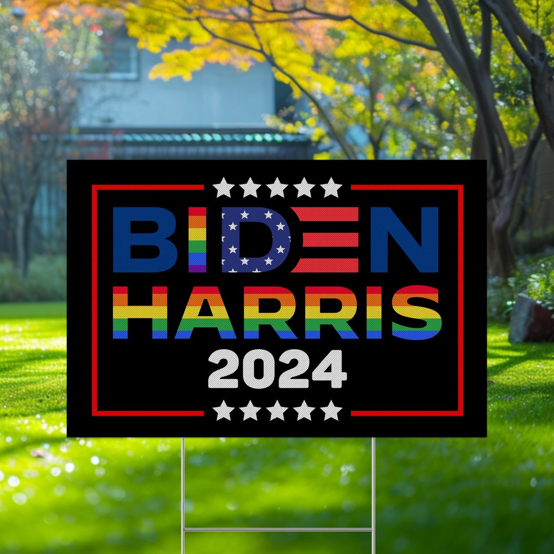 Joe Biden Kamala Harris 2024 Yard Sign, Pride President Vote Democrat ...