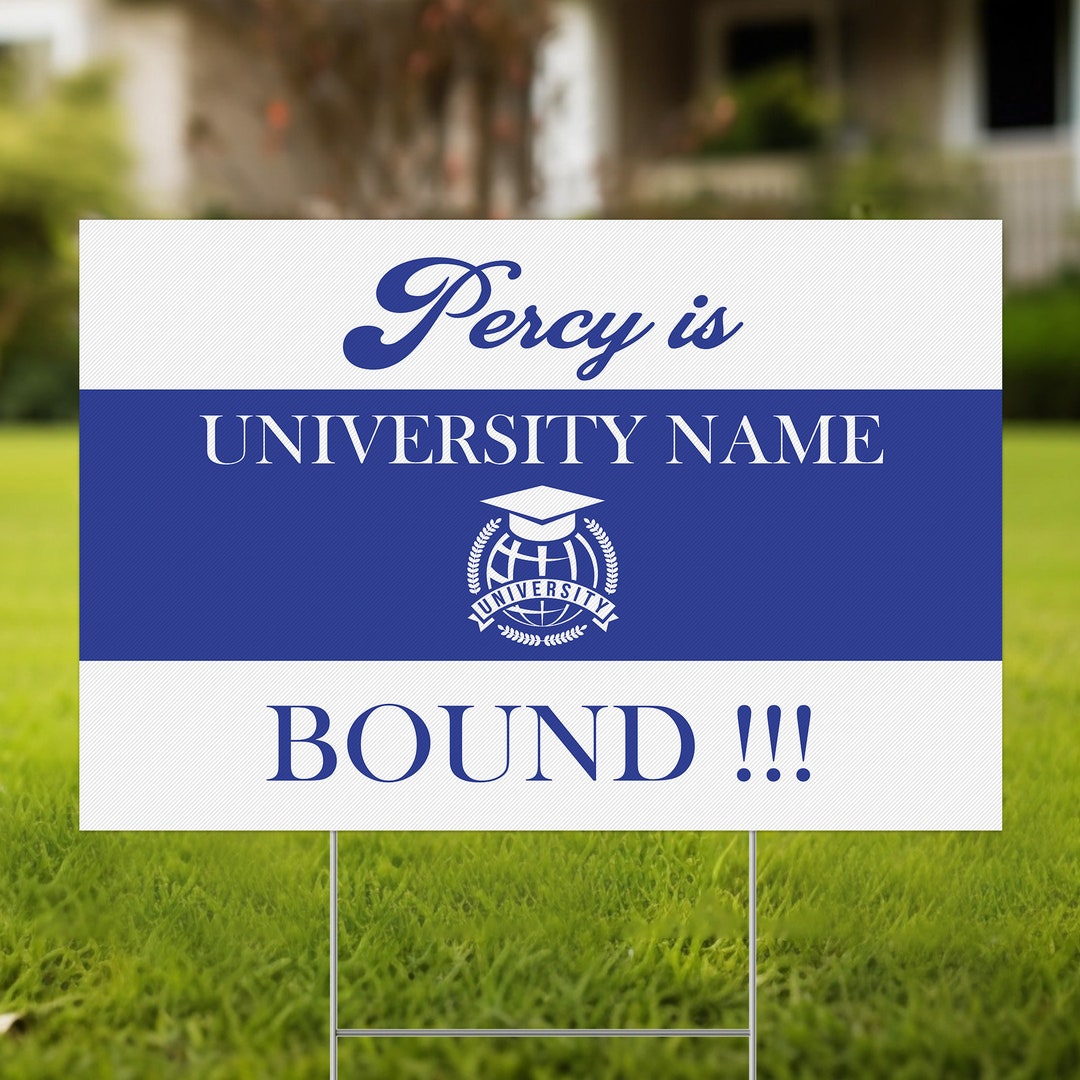 Personalized College Bound Yard Sign, College Logo Sign, Custom ...