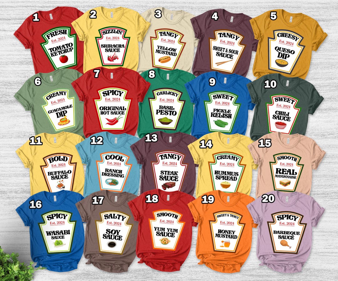 Group Condiments Shirts/matching Condiment Halloween Costume Shirt ...