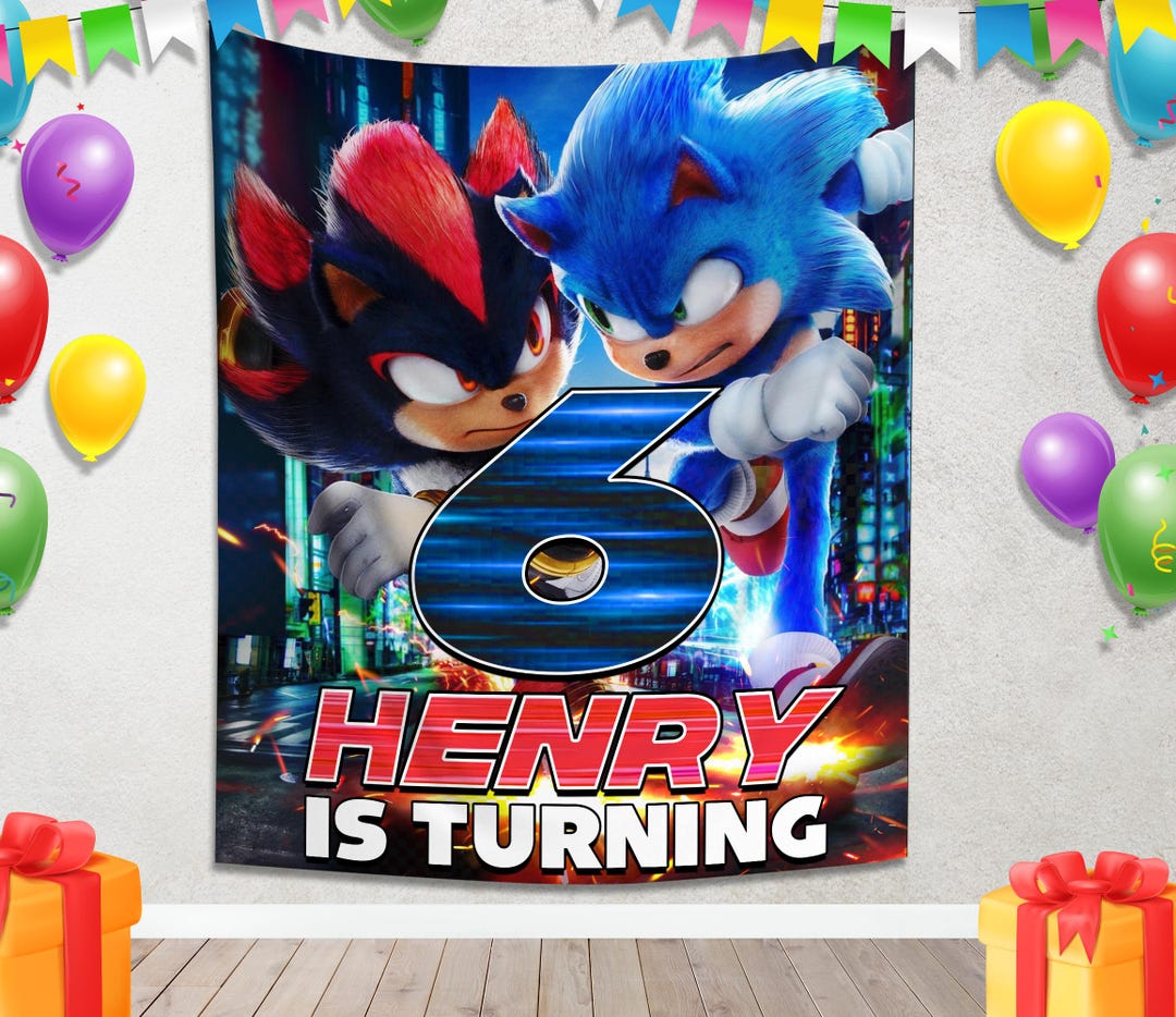 Custom Sonic the Hedgehog 3 Birthday Banner, Sonic Banner, Personalized ...
