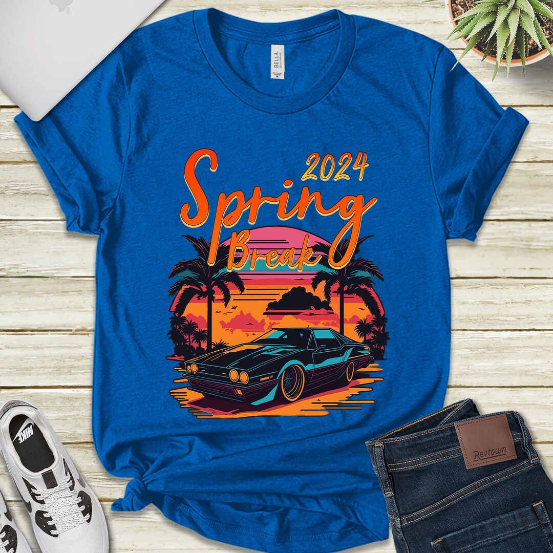 Spring Break 2024 Vacation Retro Vintage Car T-shirt, Spring Break ...