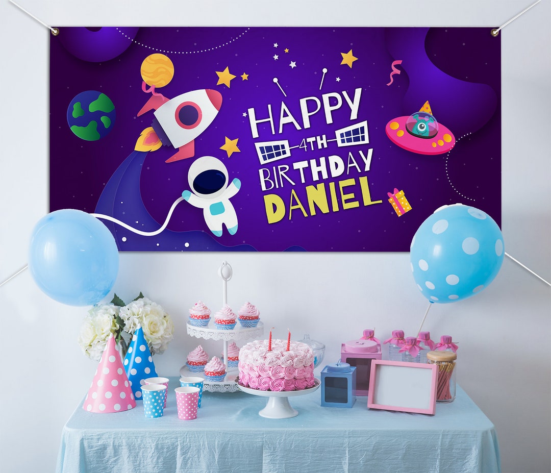 Space Birthday Banner, Outer Space Birthday Banner, Out of This World ...