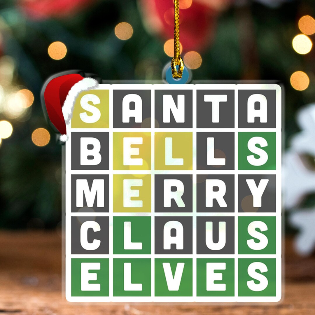 Wordle Ornament,wordle 2D Christmas Gift,funny Wordle Lover 2023 ...