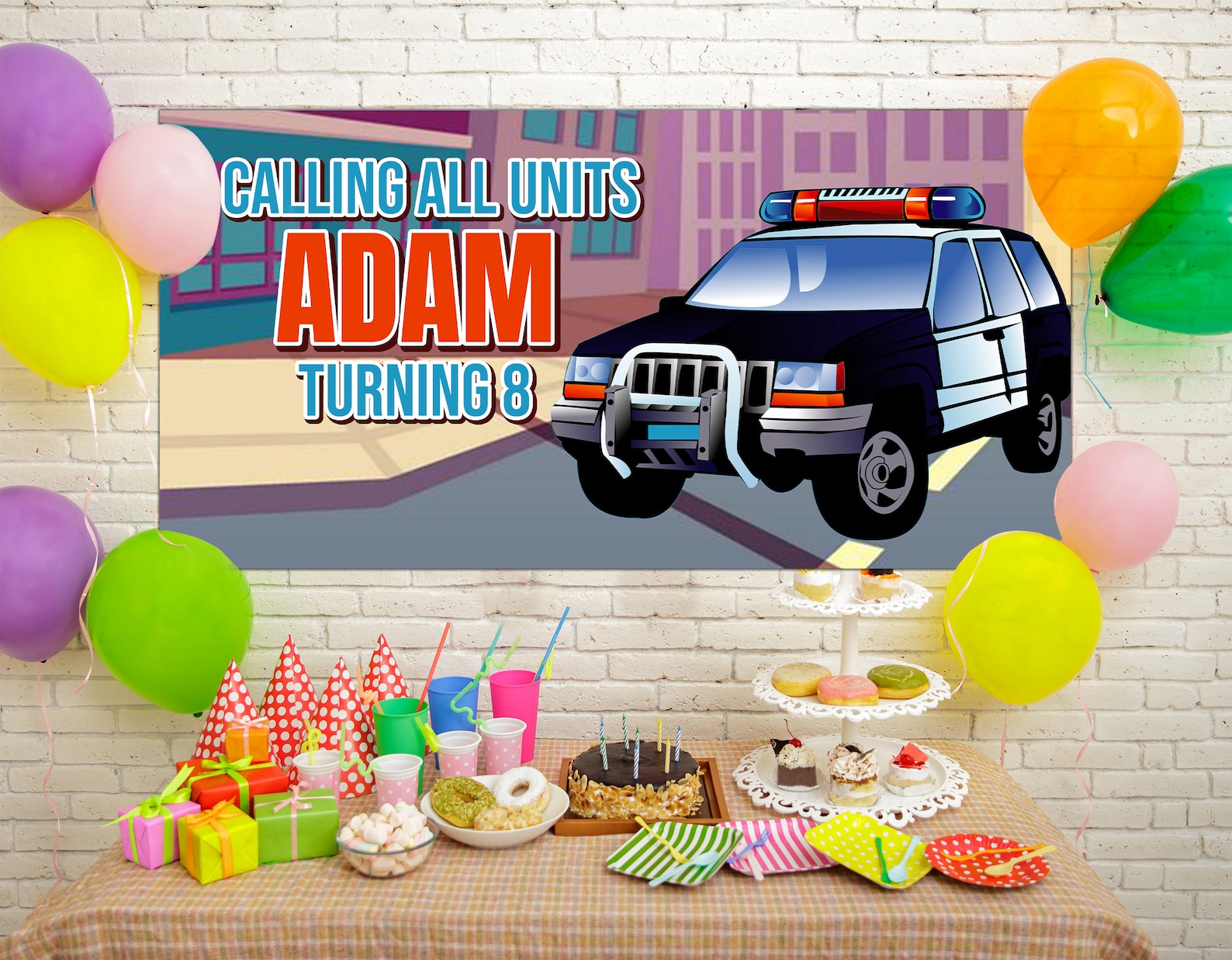 Police Birthday Invitation, Police Party Invite, Police Officer Party ...