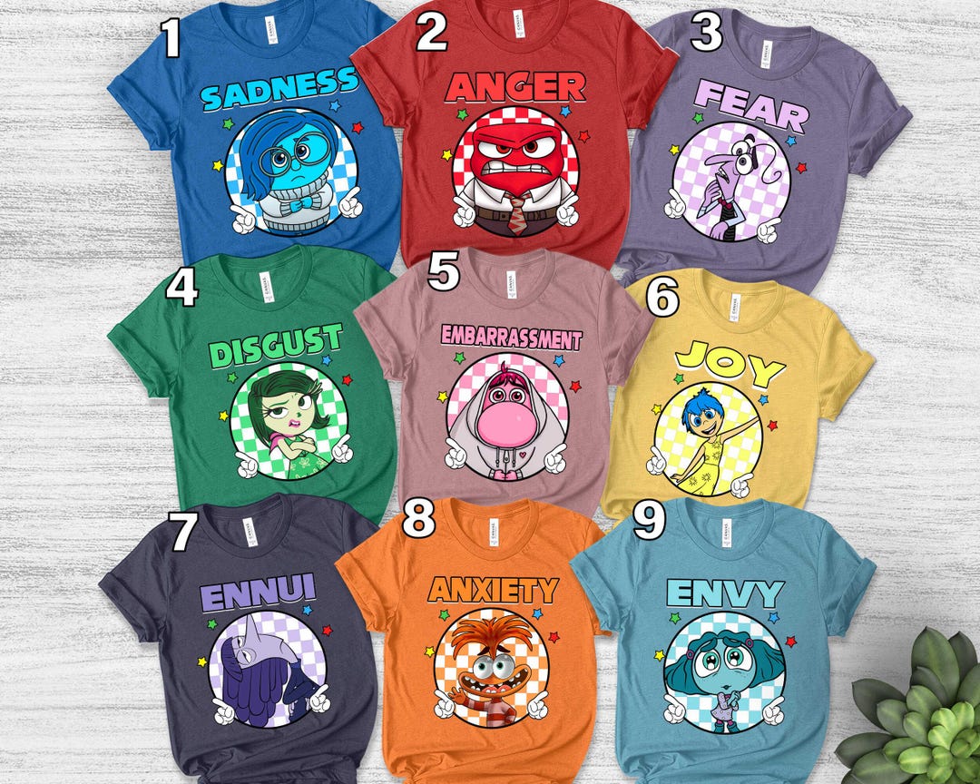 Inside Out 2 Characters Costume/inside Out Shirt/inside Out Birthday ...