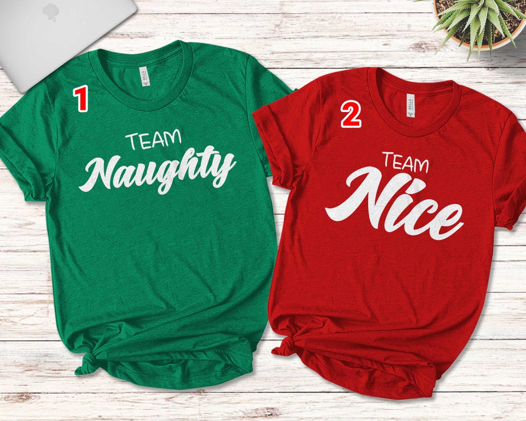 Team Naughty Shirt, Team Nice Shirt, Santa Shirt, Couple Christmas Shirts, Funny Christmas ...