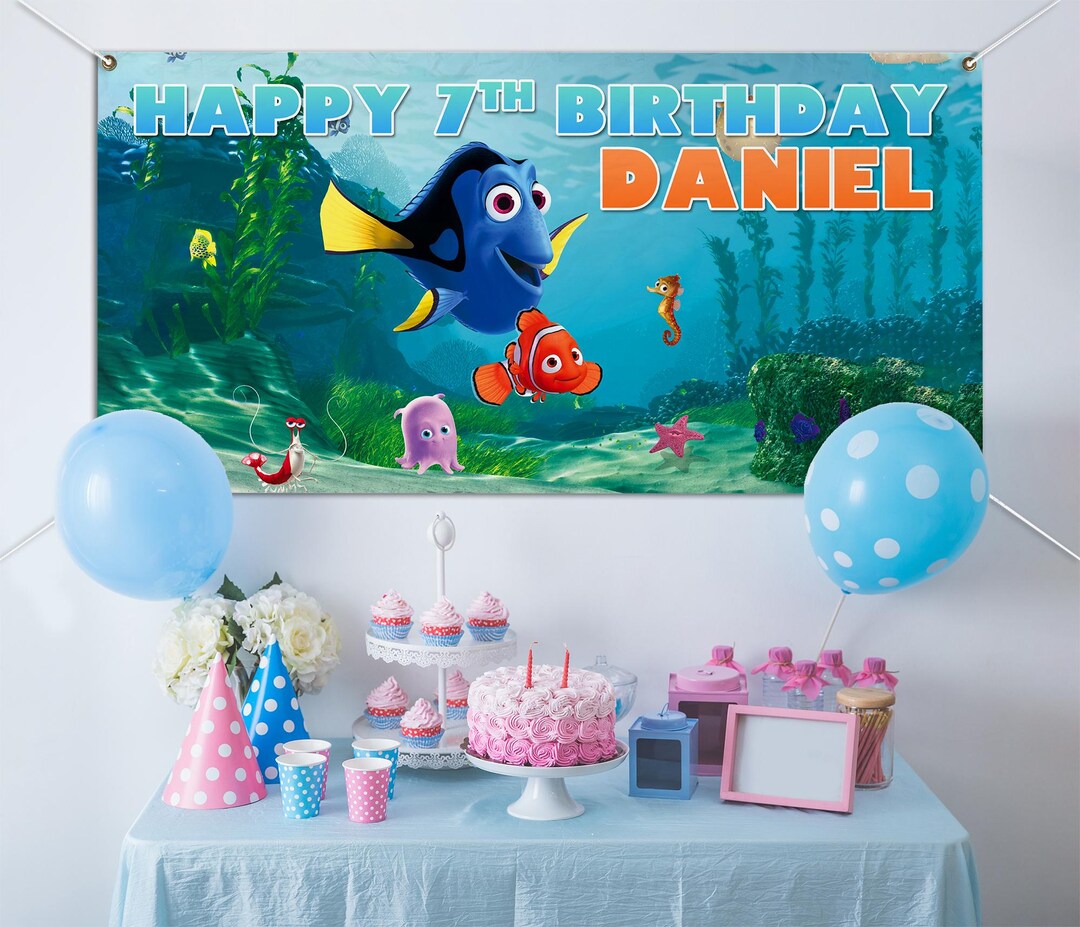 Finding Nemo Birthday Backdrop, Finding Nemo Banner, Finding Nemo Party ...