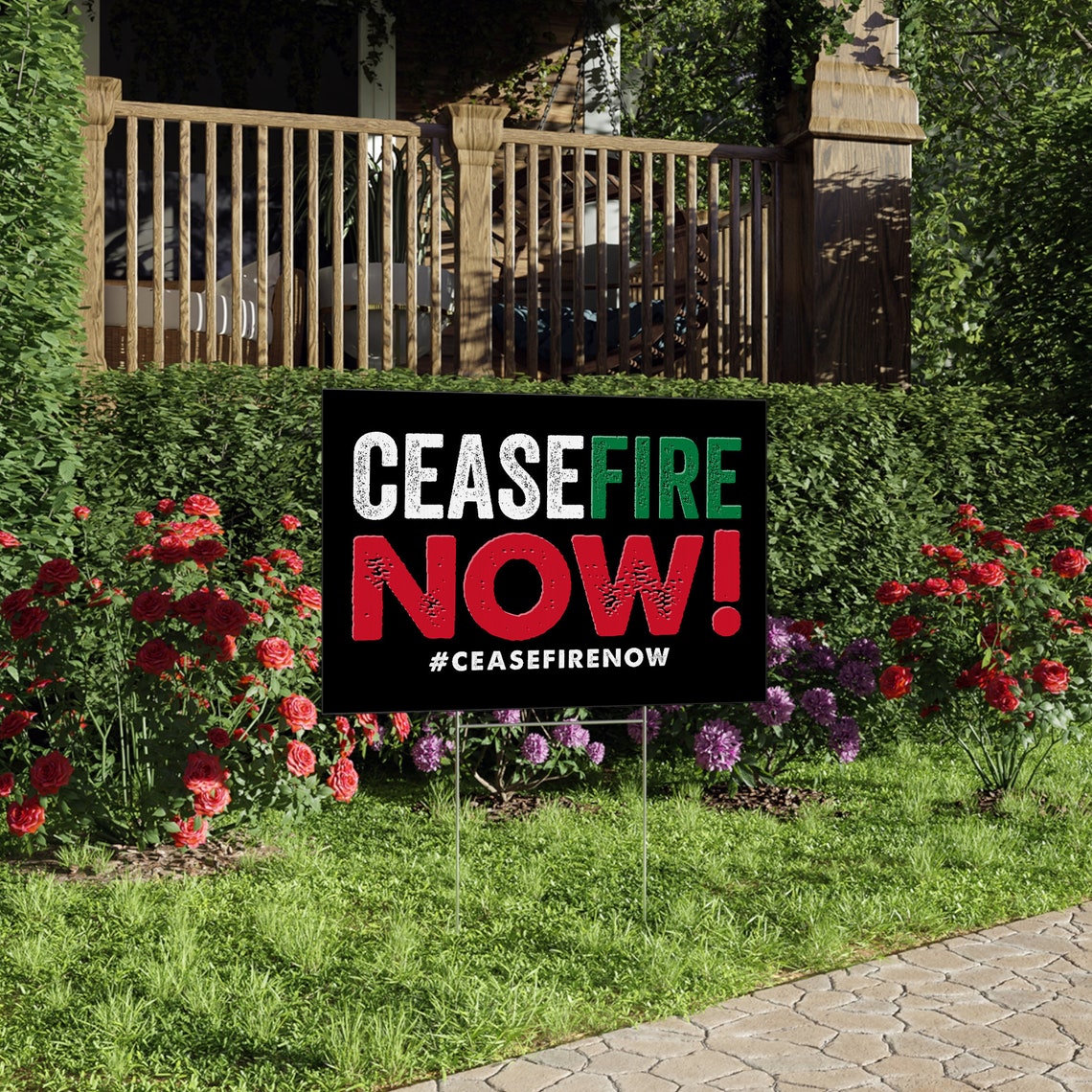Ceasefire Now Yard Sig, Coroplast Ceasefire Now Lawn Sign, We Believe ...