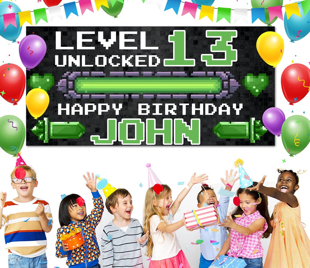Video Game Banner, Video Game Birthday Banner, Gamer Party Banner ...