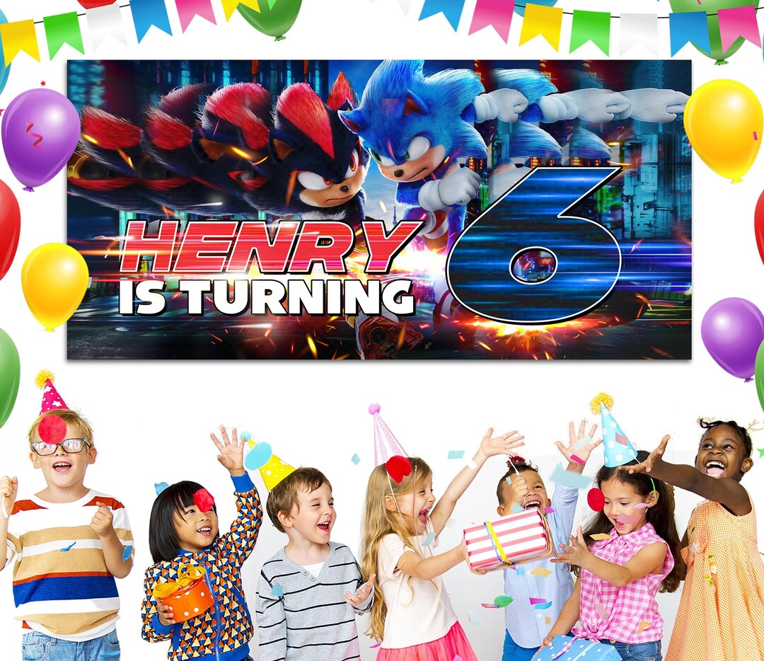 Custom Sonic the Hedgehog 3 Birthday Banner, Sonic Banner, Personalized ...