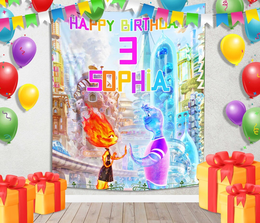 Elemental Birthday Party Backdrop/elemental Birthday Banner/custom ...