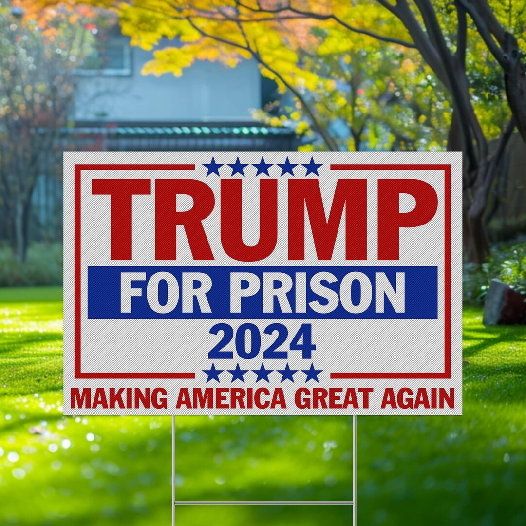 Trump 2024 Yard Sign/american Flag Donald Trump for President 2024 Yard ...