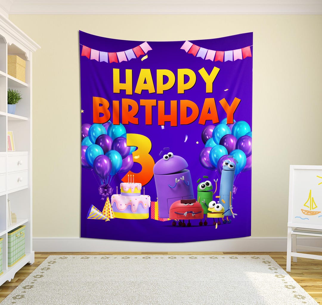 Storybots Birthday Party Backdrop, Ask the Storybots Birthday Party ...